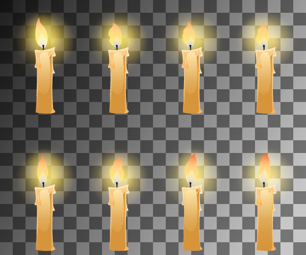 Candle animation frames Royalty Free Vector Image