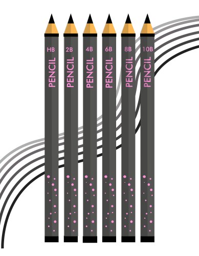 Sketching and drawing graphite pencils set Vector Image