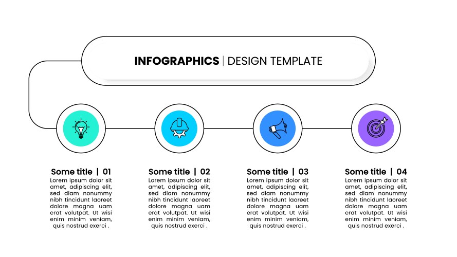Infographic template 4 connected circles Vector Image