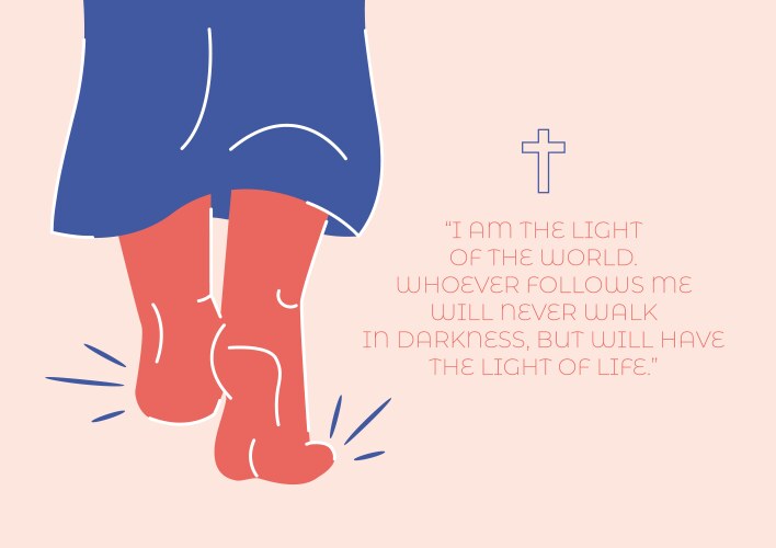 Jesus foot walking close up Royalty Free Vector Image