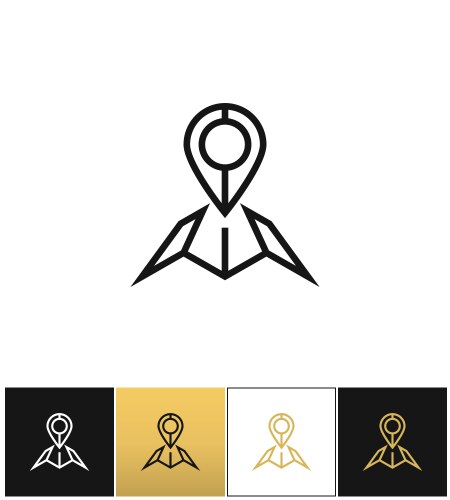 Black blank map pin flat location sign square icon