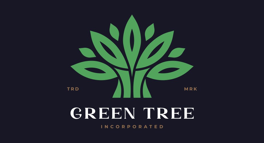 Tree label sign logo oak olive eco brand Vector Image