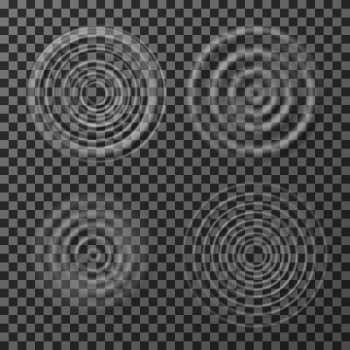 Drops and ripples circular wave on water surface Vector Image