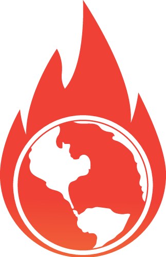 Global warming logo design template Royalty Free Vector
