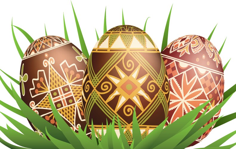 Pysanky easter eggs Royalty Free Vector Image - VectorStock