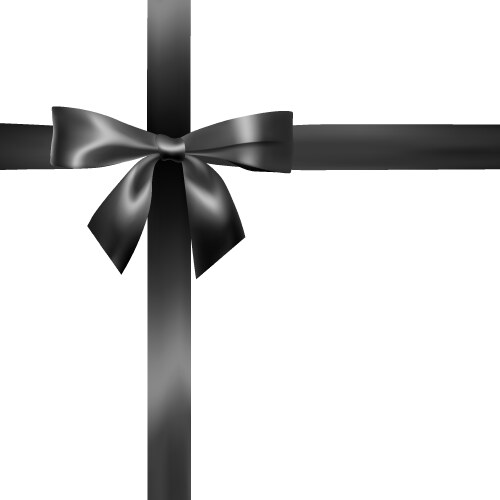 Black ribbon mourning symbol isolated Royalty Free Vector