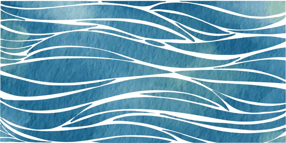 Abstract ocean wave line watercolor background Vector Image