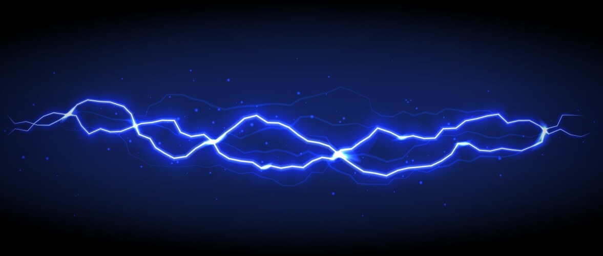 Blue electric light flash or lightning bolt Vector Image