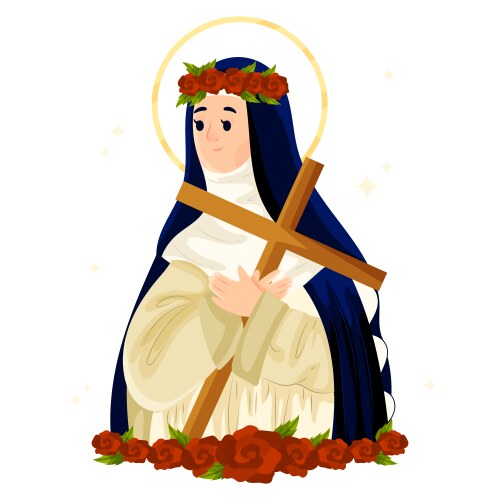 Cartoon santa rosa de lima Royalty Free Vector Image