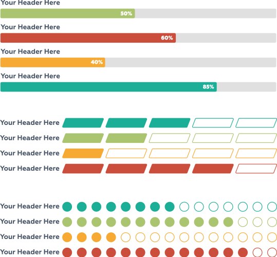 Progress scales infographic element set stacked Vector Image