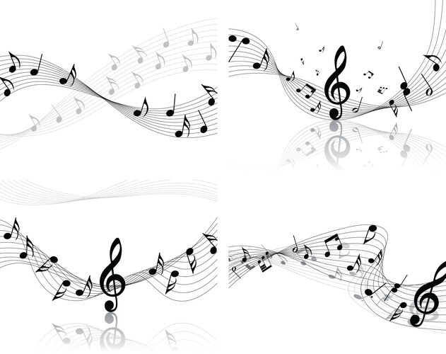 Sound wave with musical notation note sheet Vector Image