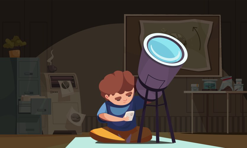 Observatory and research background Royalty Free Vector