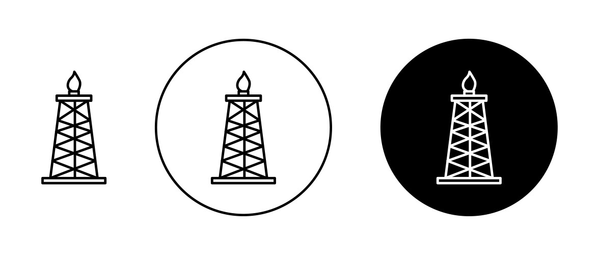 Shale gas rig icon set natural extraction Vector Image