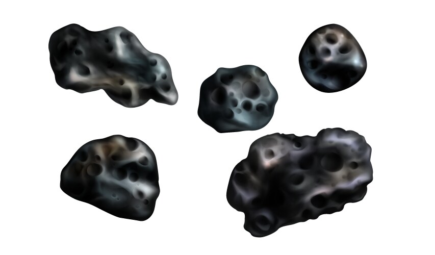 Stone asteroids meteor or space boulder rock Vector Image