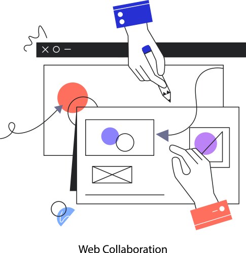 Web collaboration Royalty Free Vector Image - VectorStock