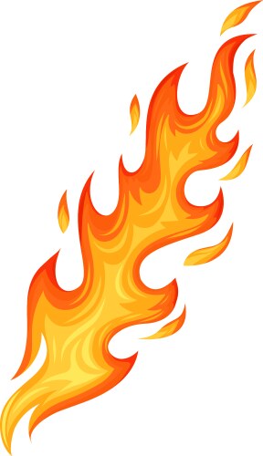 Red fire flat icon isolated on white background Vector Image