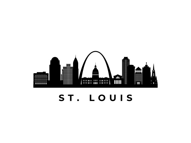 Stlouis skyline silhouette Royalty Free Vector Image
