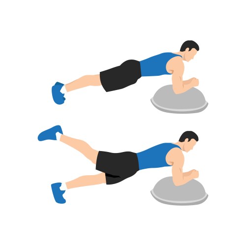 Renegadealternating plank commando rows exercise Vector Image