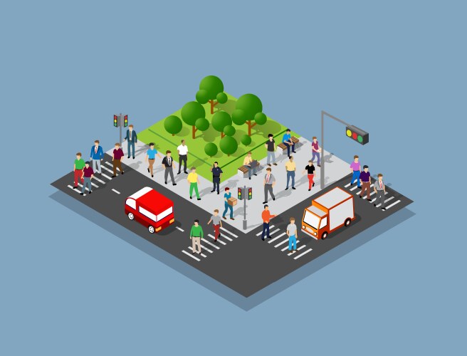People Walking Top View Vector Images (over 540)