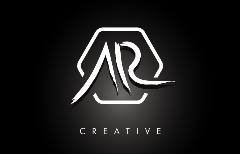 Ar brush letter logo design creative brushed Vector Image