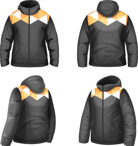 Zipper collection realistic set Royalty Free Vector Image