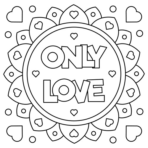 Love coloring page Royalty Free Vector Image - VectorStock
