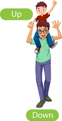 English opposite word swamped and bored Royalty Free Vector