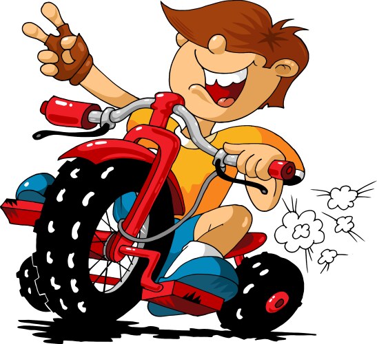 Rider on the red atv Royalty Free Vector Image
