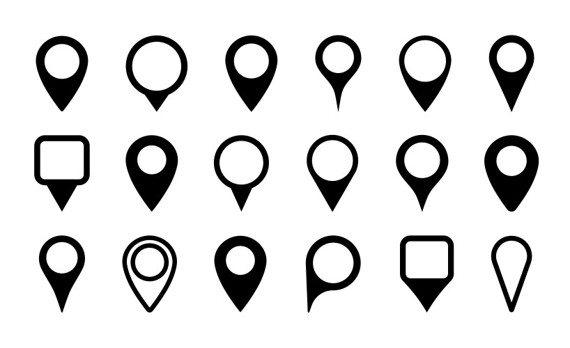 Pin markers for map Royalty Free Vector Image - VectorStock