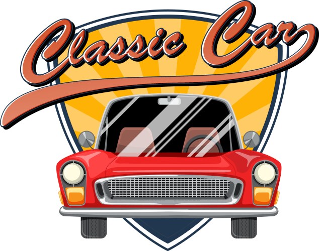 Vintage classic cars front and back view Vector Image