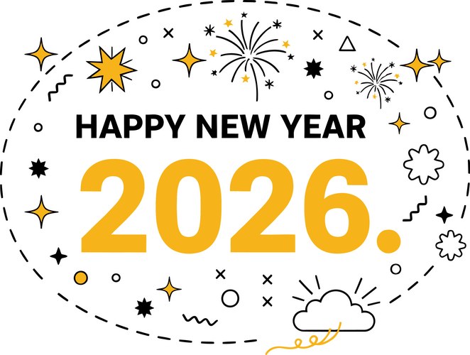 Happy New Year 2026 Celebration Royalty Free Vector Image
