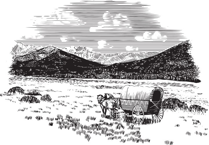 Wild west iconic landscape Royalty Free Vector Image