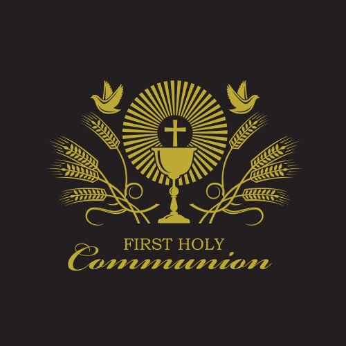 Golden Holy Communion Icon Royalty Free Vector Image