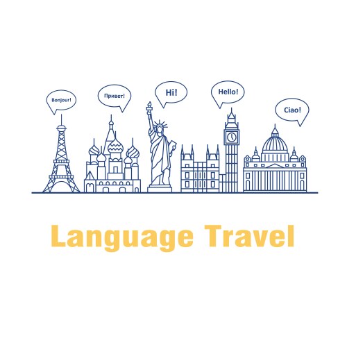 German language school logo course concept Vector Image