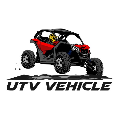 Quad bike off-road atv logo dust and dirt Vector Image