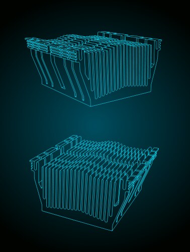 Cpu cooler drawings Royalty Free Vector Image - VectorStock