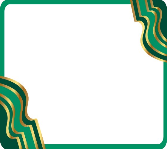 Green gold certificate border Royalty Free Vector Image
