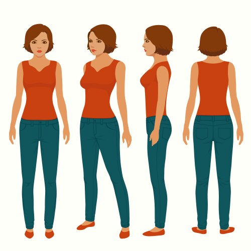 Man front and back views Royalty Free Vector Image