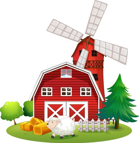 Cartoon red barn Royalty Free Vector Image - VectorStock