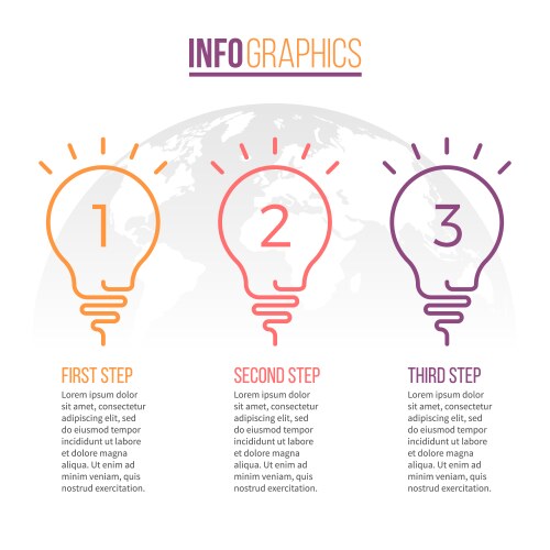 Business infographics timeline with 3 steps Vector Image
