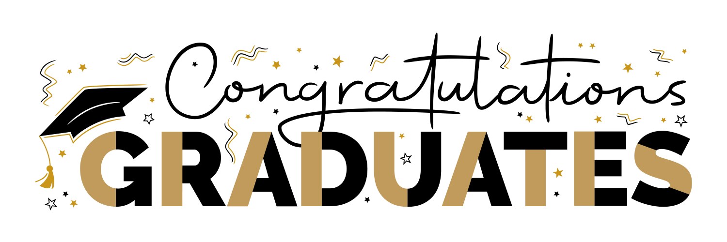 Congratulations graduates banner concept congrats Vector Image