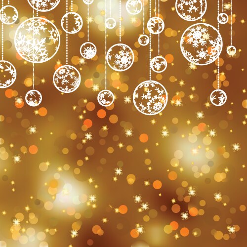 Gold background frame festive ball winter Vector Image