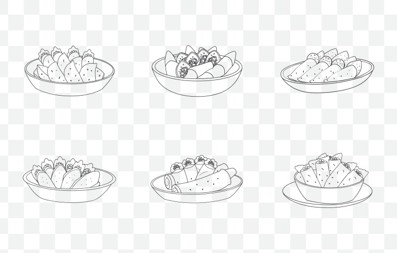 Print traditional south indian idli line art Vector Image