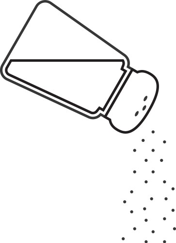 Pouring salt icon spice seasoning black symbol Vector Image