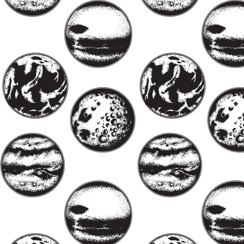 Solar system planets black icons set image Vector Image