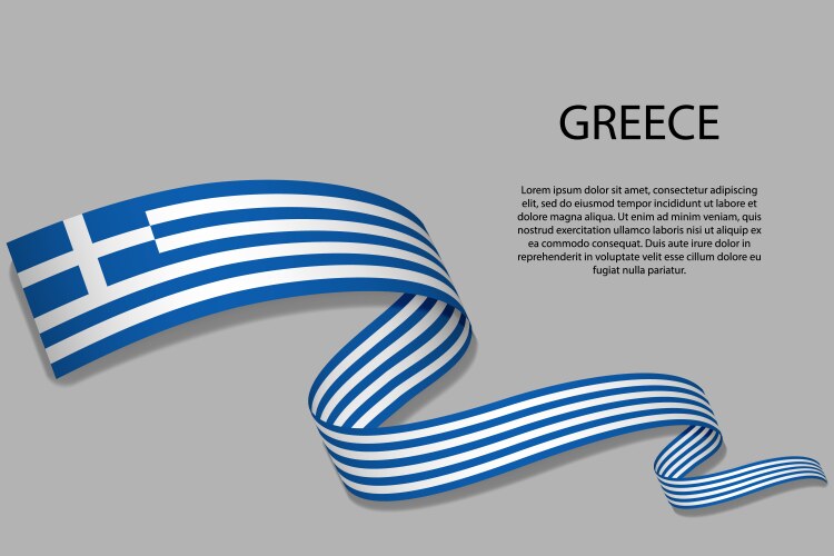 Greek flag heart-shaped ribbon Royalty Free Vector Image