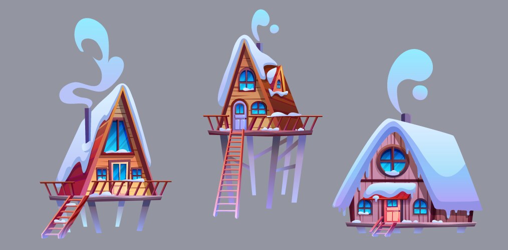 Winter ski mountain resort with lift Royalty Free Vector