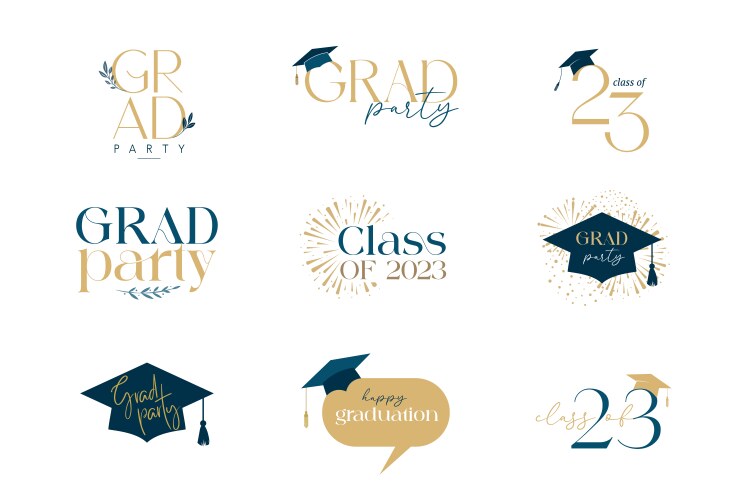 Class of 2024 congratulation graduate typography Vector Image