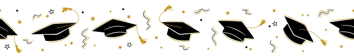 Graduation border with the square academic cap Vector Image