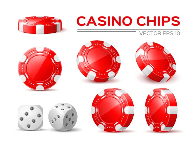 Black checkers chips 3d realistic round badge Vector Image